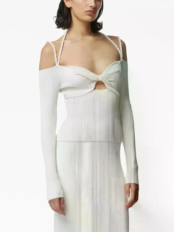 Altuzarra Odin Cut-out Ribbed-knit Sweater - White