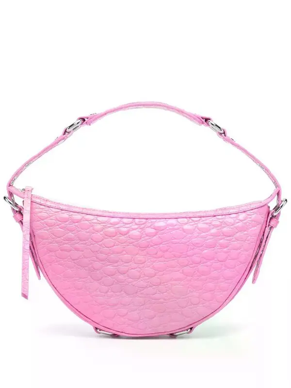 By Far Gib Embossed Crocodile-effect Shoulder Bag