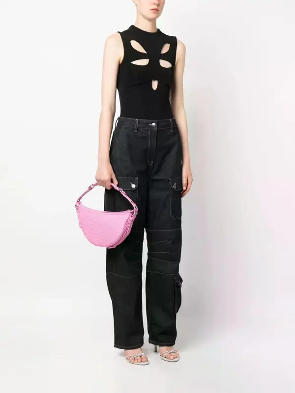 By Far Gib Embossed Crocodile-effect Shoulder Bag