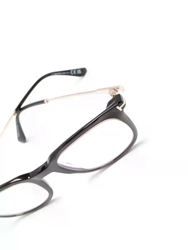 TOM FORD Logo-plaque Round-frame Glasses