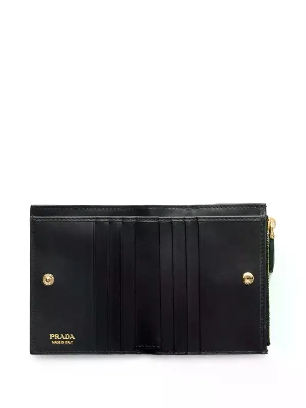 Prada Small Textured Leather Wallet - Black