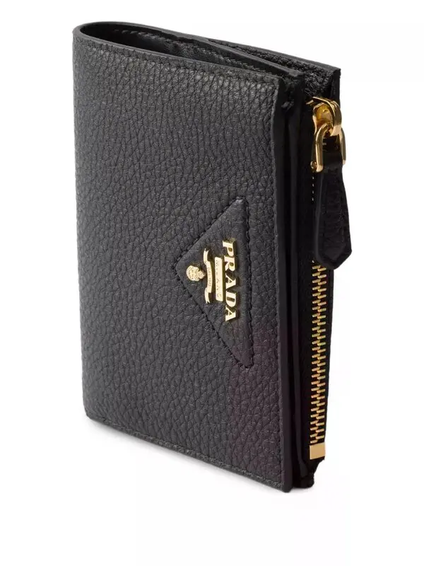 Prada Small Textured Leather Wallet - Black