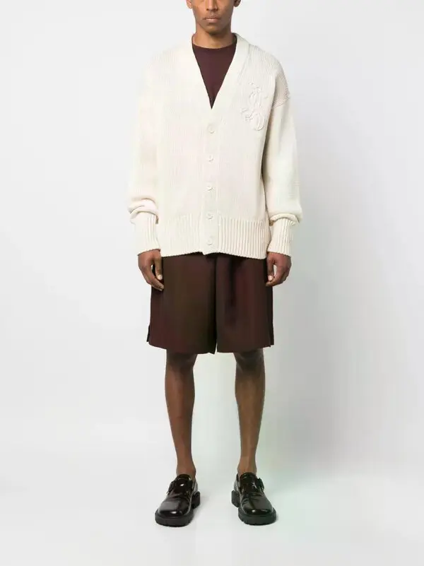 JIL SANDER Embroidered-logo Cotton Cardigan