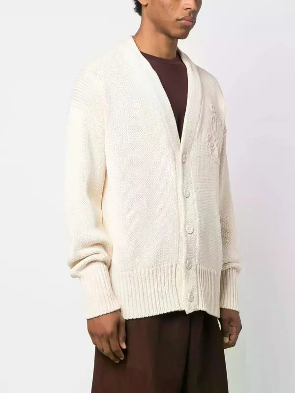 JIL SANDER Embroidered-logo Cotton Cardigan