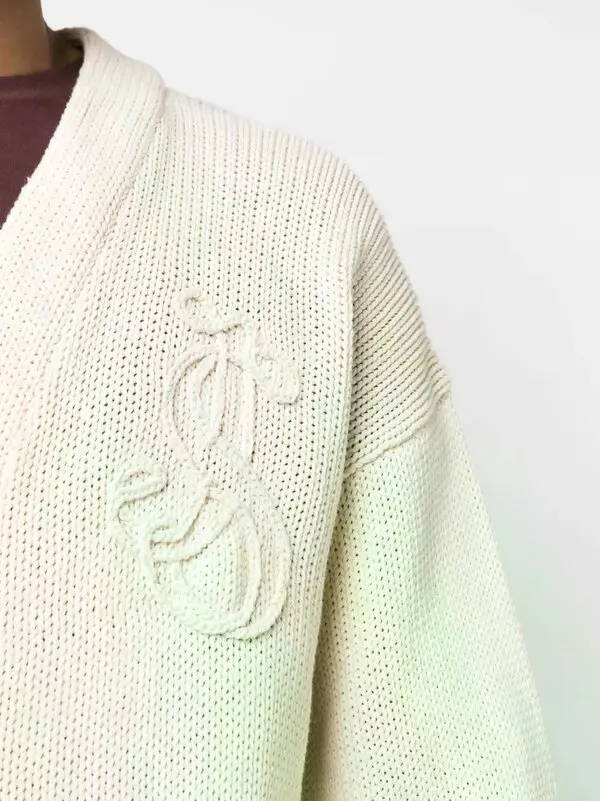JIL SANDER Embroidered-logo Cotton Cardigan