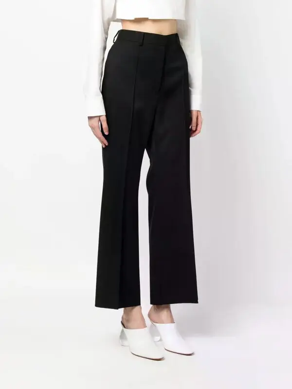 LANVIN Flared Cropped Wool Trousers