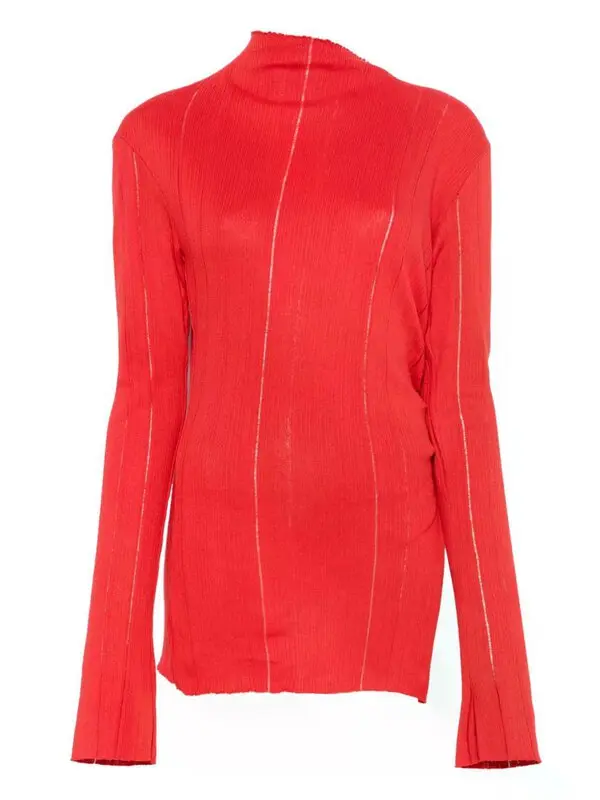 JADE CROPPER Slit-detail Knitted Top