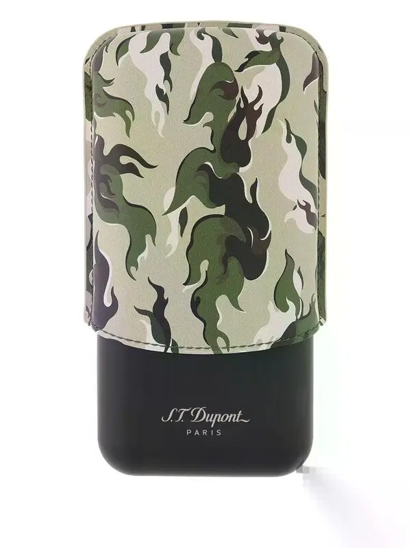 S.t. Dupont Camouflage-pattern Cigar Case - Black