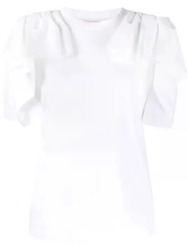 Alexander McQueen Draped Cotton T-shirt - White