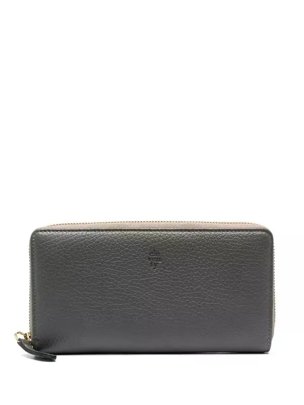 Eleventy Debossed-logo Continental Wallet - Grey