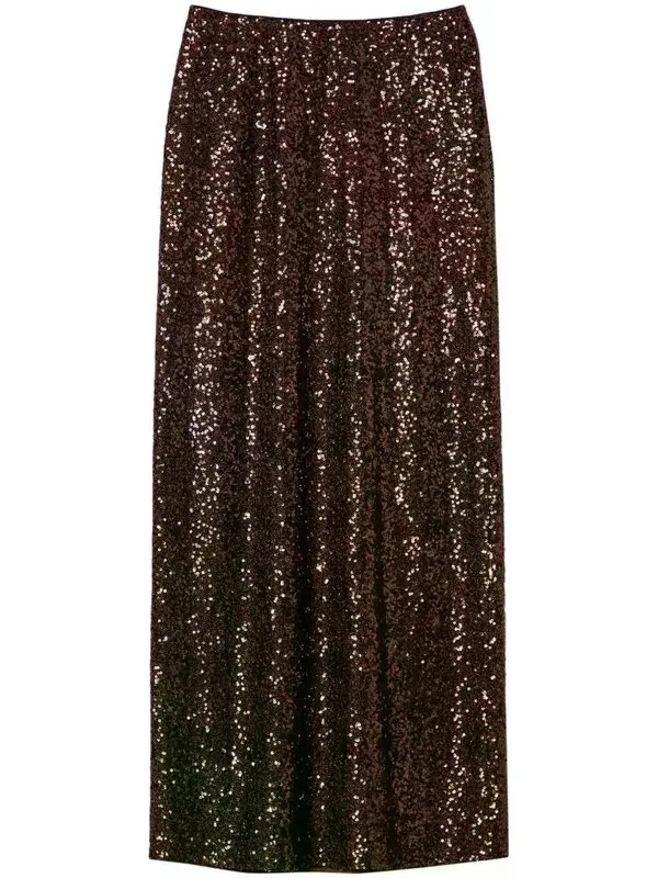 TWINSET Sequin-embellished Maxi Skirt - Brown