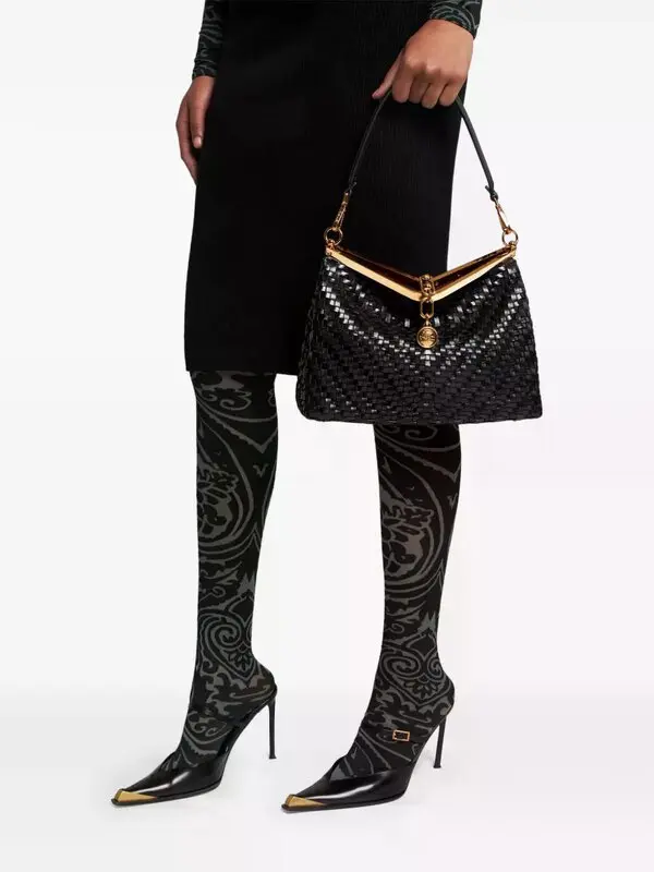 Etro Woven Shoulder Bag With Pegaso Motif