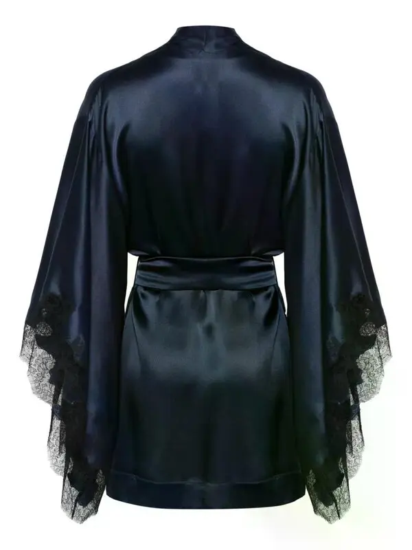 Carine Gilson Satin Silk Robe - Blue