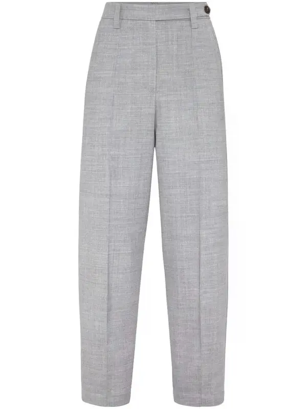 Brunello Cucinelli Tapered-leg Tailored Trousers - Grey