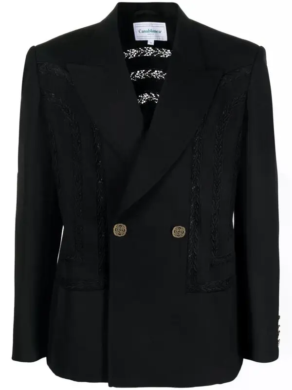 Casablanca Broderie Anglaise Double-breasted Blazer