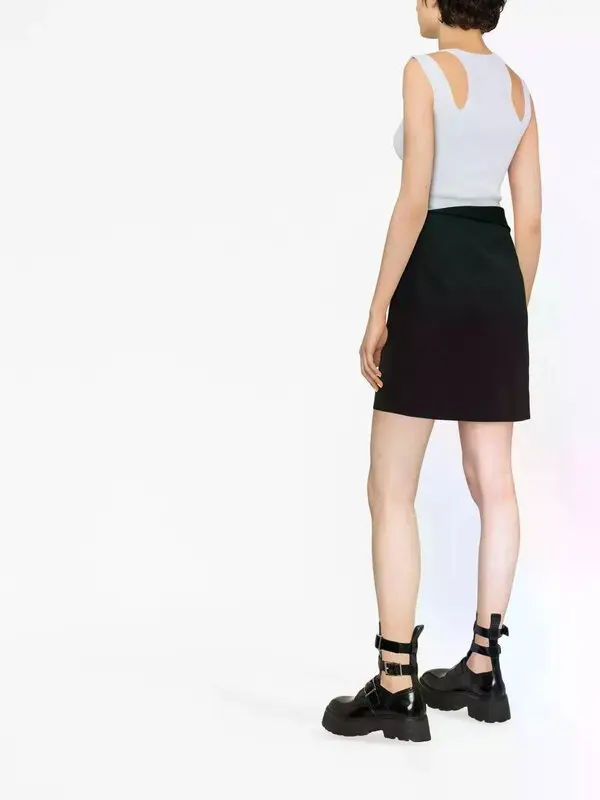 Alexander McQueen Asymmetric Wool Miniskirt - Black