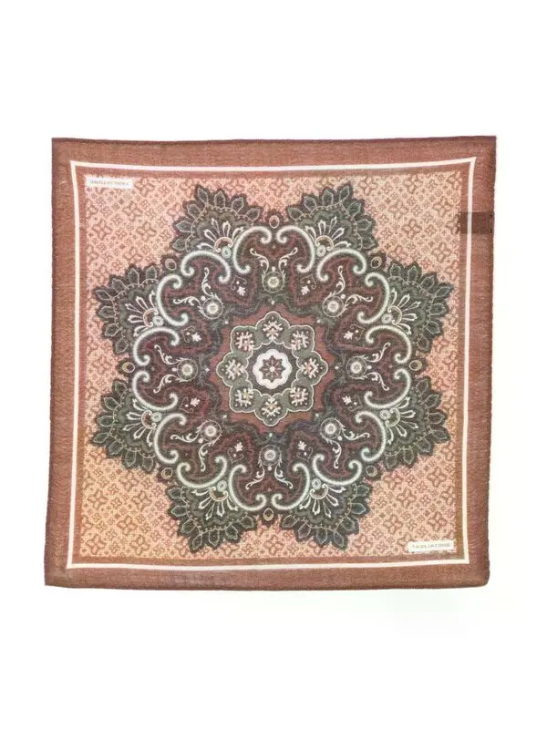 Tagliatore Medallion-print Pocket Scarf - Brown