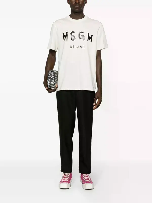 MSGM Logo-print Cotton T-shirt