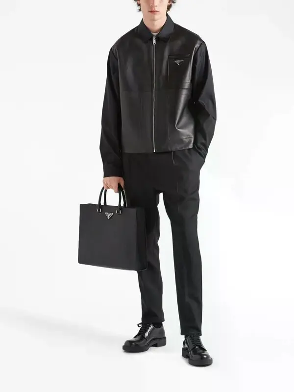 Prada Re-nylon And Leather Panelled Jacket