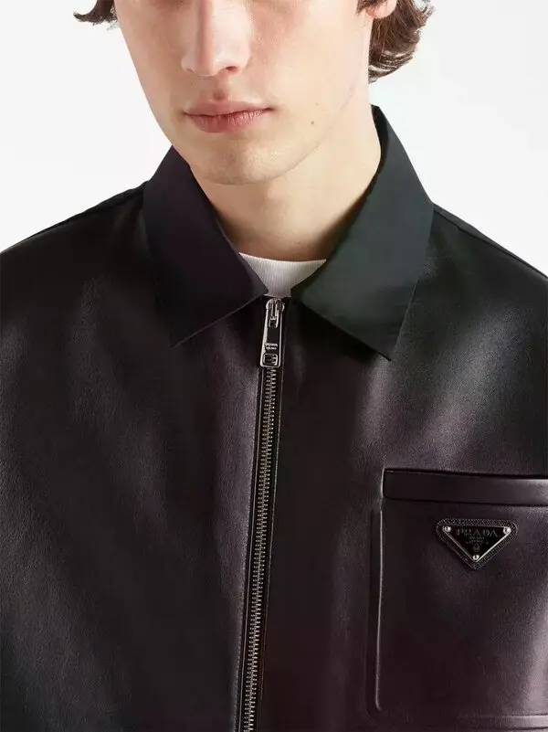 Prada Re-nylon And Leather Panelled Jacket
