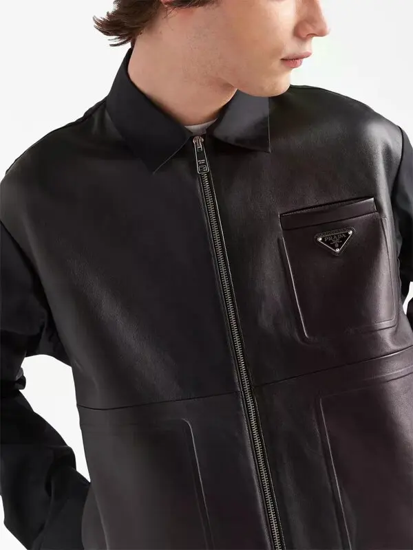 Prada Re-nylon And Leather Panelled Jacket