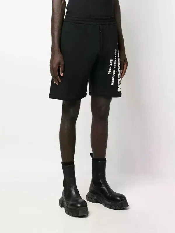 Alexander McQueen Logo-print Shorts - Black
