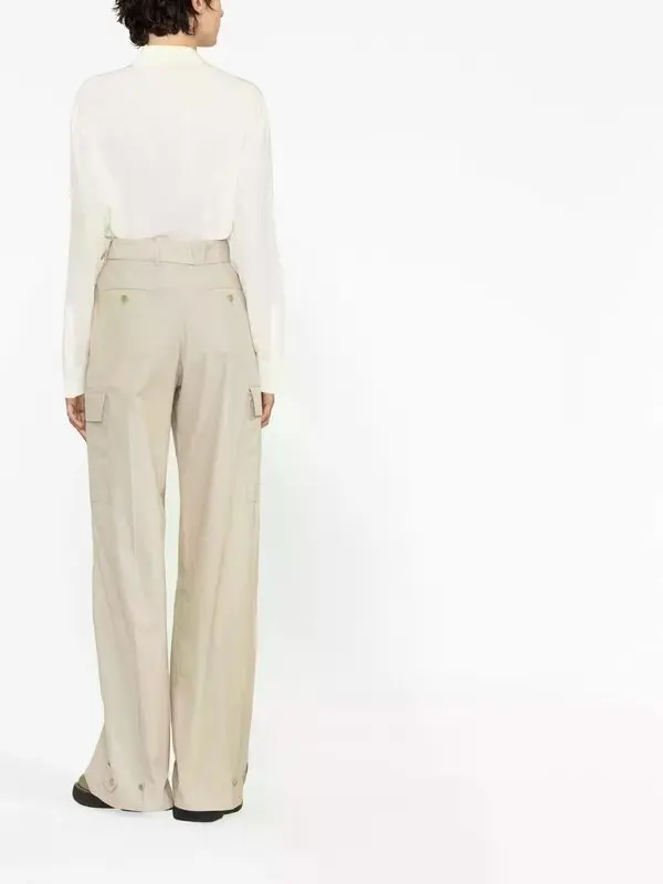 Prada Belted Wide-leg Trousers