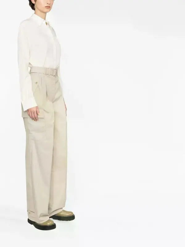 Prada Belted Wide-leg Trousers