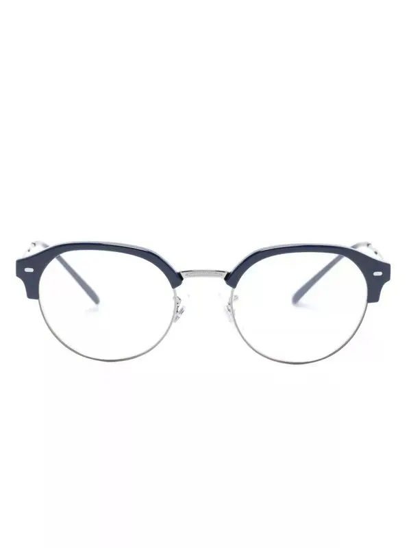 Ray-ban Engraved Half-rim Glasses - Blue