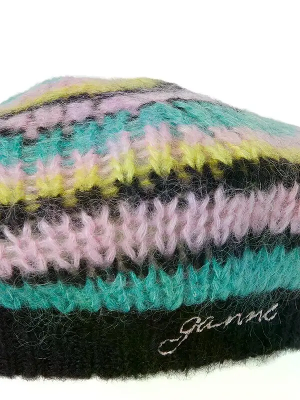 GANNI Striped Beret