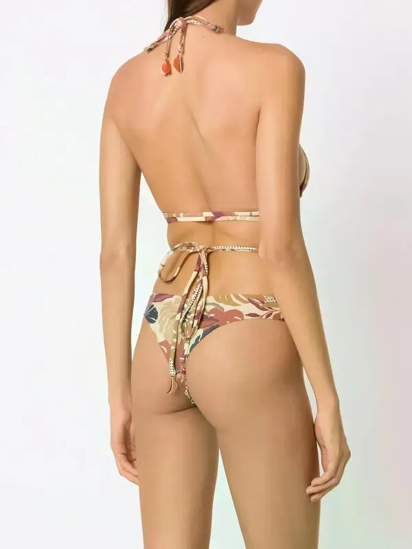 AMIR SLAMA Palm Leaf Print Bikini