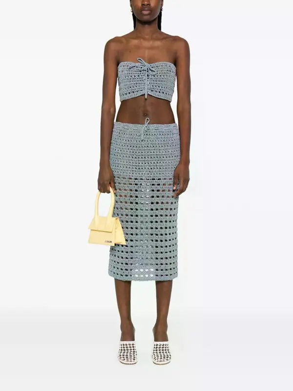 A.M.G. Knitted Strapless Crop Top