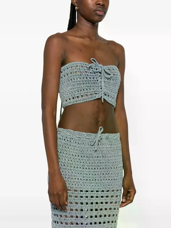 A.M.G. Knitted Strapless Crop Top