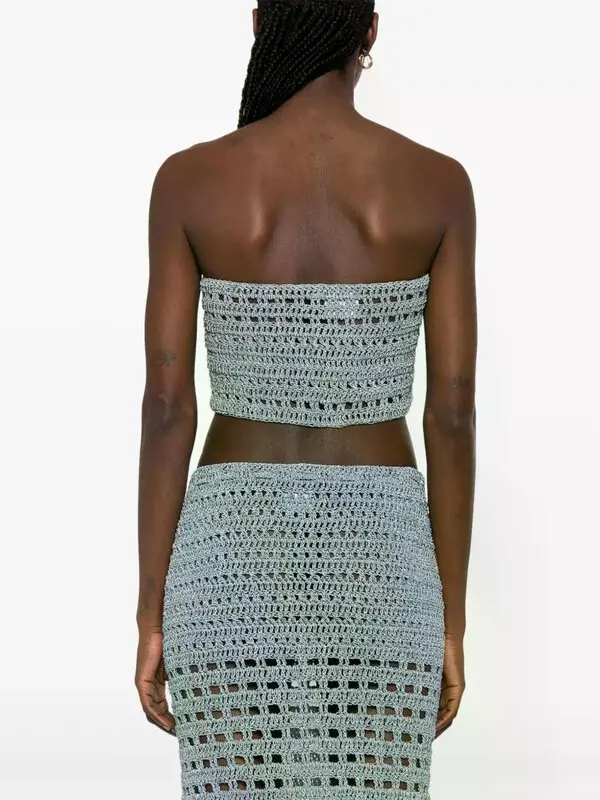 A.M.G. Knitted Strapless Crop Top
