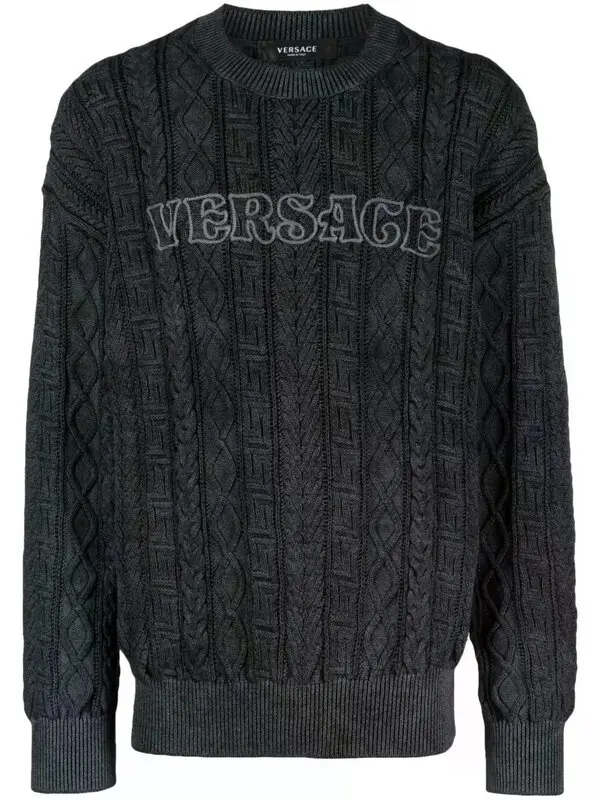 Versace Greca Cable-knit Jumper