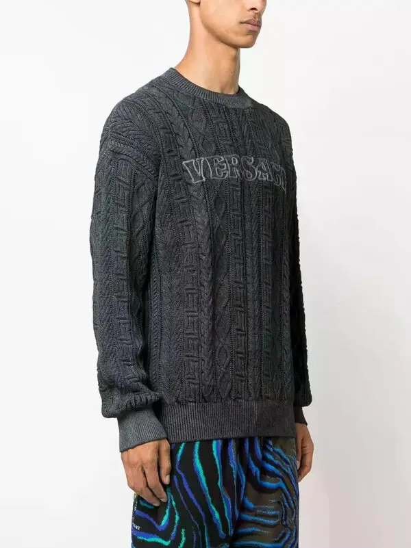 Versace Greca Cable-knit Jumper