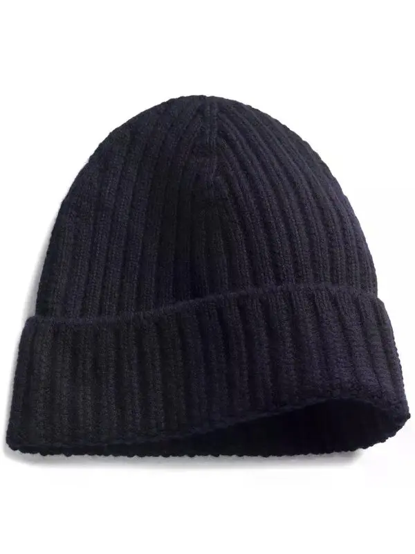 BARRIE Ribbed-knit Cashmere Beanie - Black
