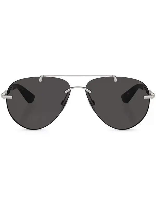 Burberry Metallic Pilot-frame Sunglasses - Silver