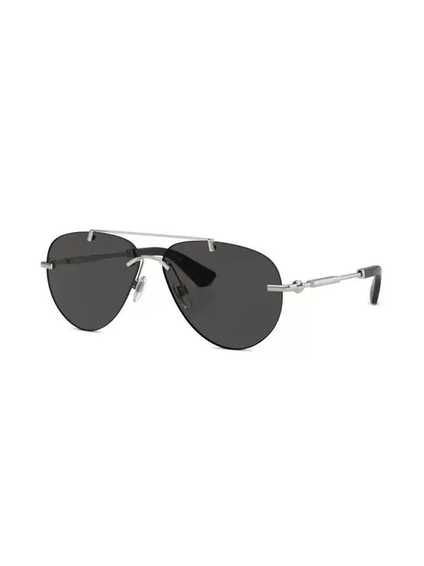 Burberry Metallic Pilot-frame Sunglasses - Silver