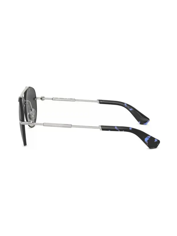 Burberry Metallic Pilot-frame Sunglasses - Silver