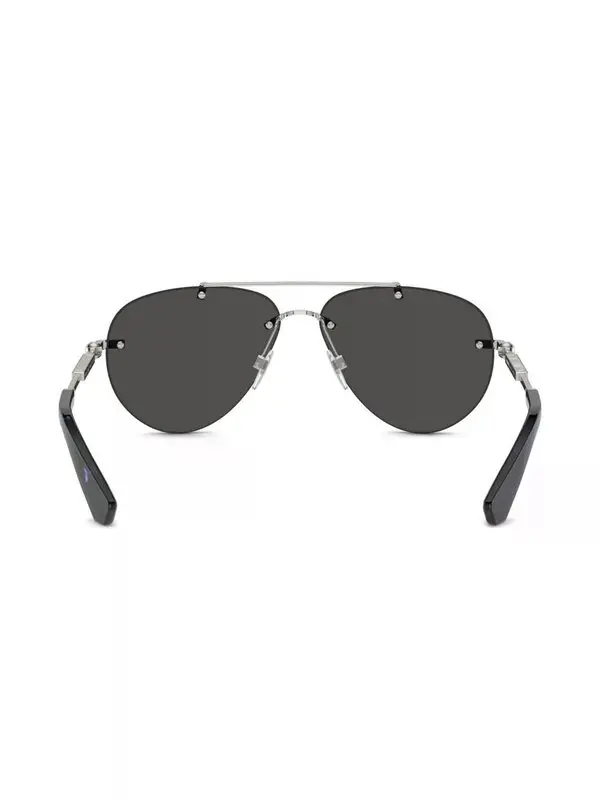 Burberry Metallic Pilot-frame Sunglasses - Silver