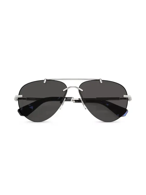 Burberry Metallic Pilot-frame Sunglasses - Silver