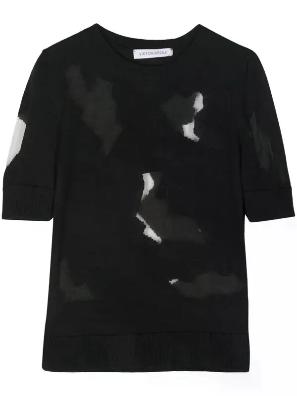 Viktor & Rolf Knitted Merino Wool Top - Black