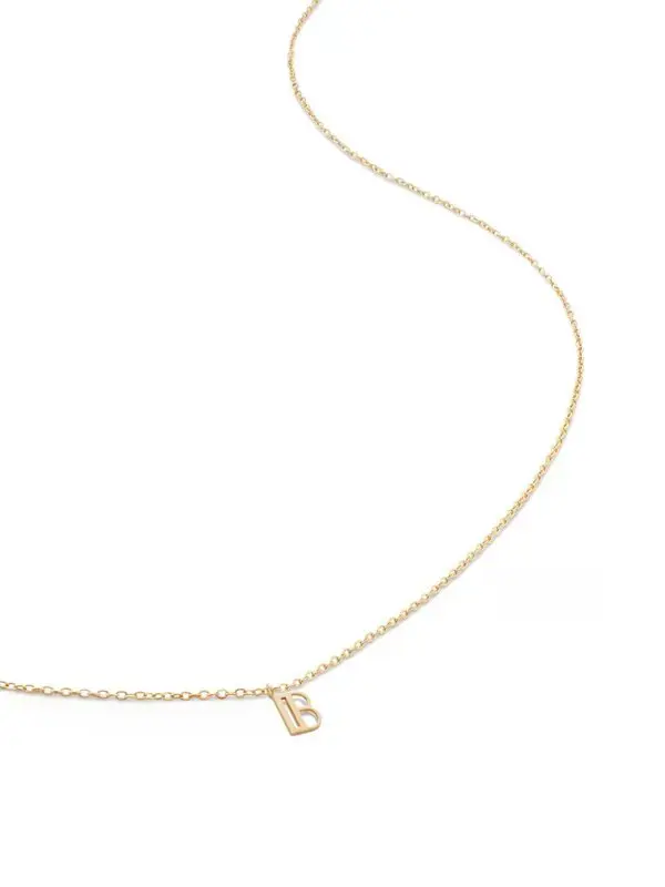 Monica Vinader 14kt Yellow Small Initial "b" Necklace - Gold