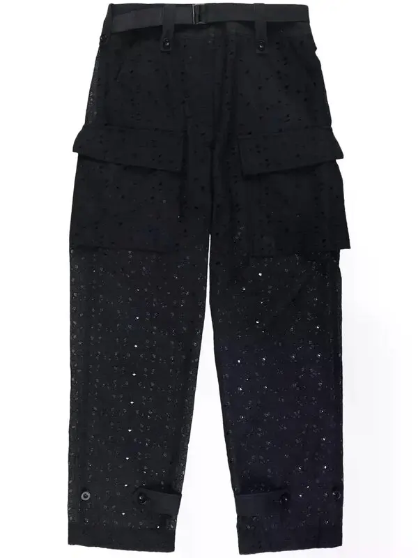 Sacai Logo-embroidered Trousers