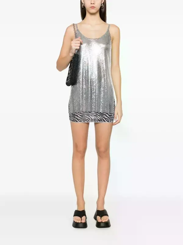 Rabanne Metallic Mesh Tank Top - Silver