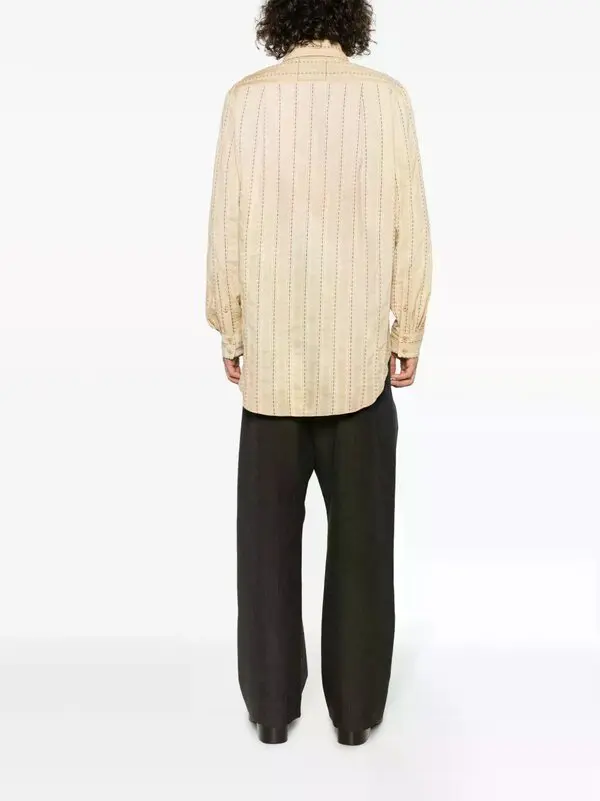 UMA WANG Tab Striped Cotton Shirt