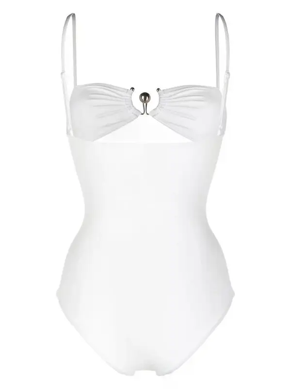 Christopher Esber Square Neck Cut-out Swimsuit - White