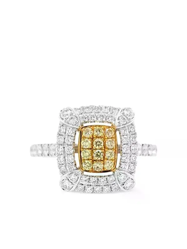 HYT JEWELRY 18k Gold And Platinum Diamond Cocktail Ring - Silver