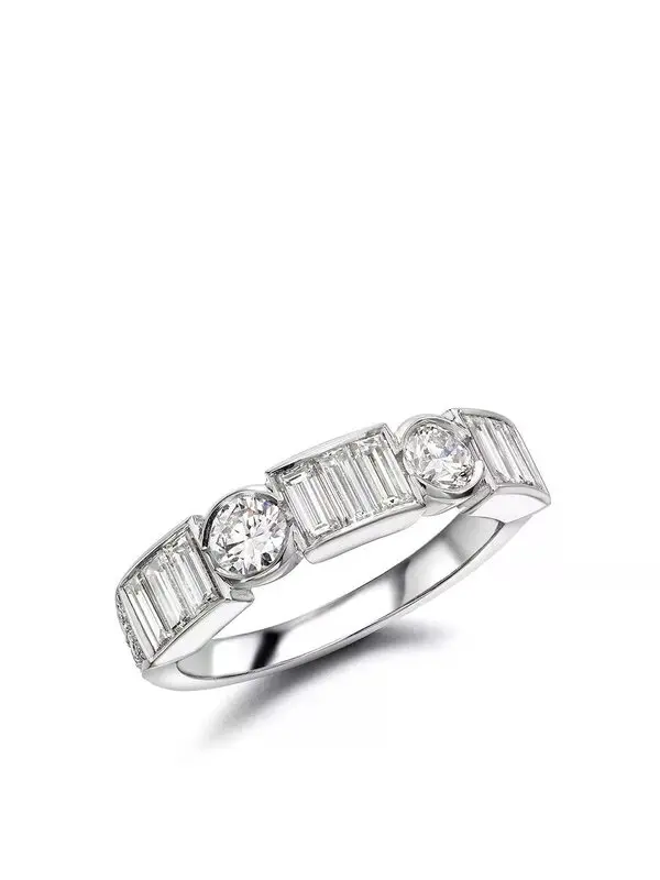 PRAGNELL Platinum Antrobus Diamond Half Eternity Ring - Silver